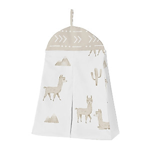 Sweet Jojo Designs Boho Llama Baby Boy Girl Nursery Crib Bedding Set - 4 pieces - Gender Neutral Beige Taupe Tan Bohemian Southwest Watercolor Mountain Cactus Alpaca Farmhouse Animal Aztec Geometric