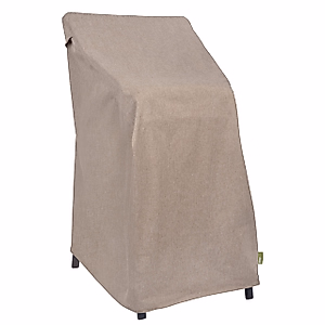 Modern Leisure Garrison Stackable/High Back Bar Chair Cover - Weather-Resistant Fabric - Outdoor Furniture Protection Perfect for Patio, Deck, and Porch - 27" L x 27" W x 49" H - Sandstone