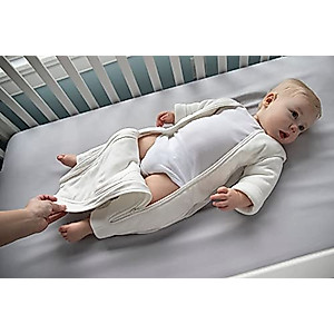 Baby Brezza 2-in-1 Double Zipper Baby Sleepsuit - Unique Swaddle Transition Sleepsuit - Breathable with Mesh Panels - Converts from Sleepsuit to Sleep Vest, 6-9 Months, Cream