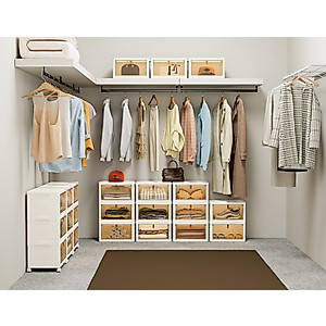 HOMIDEC Closet Organizers and Storage 93Qt 3 Pack Closet Organizer Boxes for Clothes Stackable Storage Bins Foldable Storage Box for Clothes/Toys/Office Supplies/Snacks(31Qt X 3)