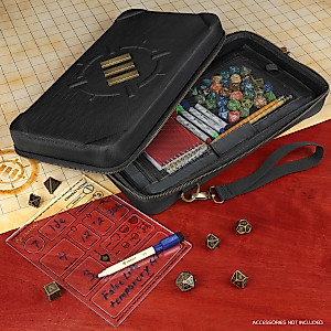 ENHANCE Tabletop Community DND Dice Case and Dice Rolling Tray - Dice Holder and Storage for up to 500 RPG Dice with Rugged Protective Design, Soft Interior, and Organizer Pockets (500 Dice Capacity)