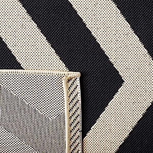 SAFAVIEH Courtyard Collection 5'3" x 7'7" Black/Beige CY6245 Indoor/ Outdoor--Waterproof Easy--Cleaning Patio Backyard Mudroom Area--Rug