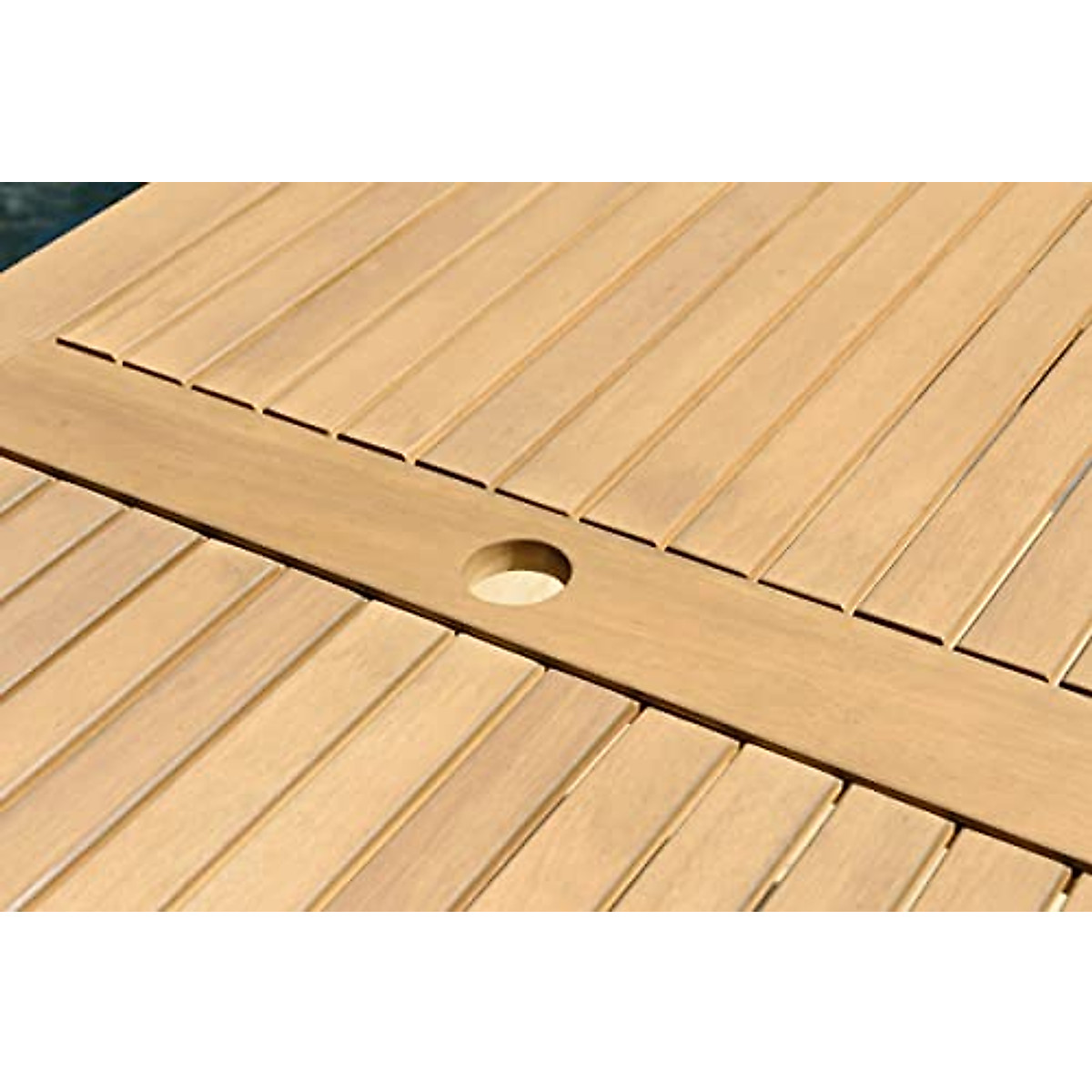 Brampton Patio Bloomington 7-Piece Outdoor Rectangular Dining Table Set | Teak Finish | Ideal for Patio and Indoors