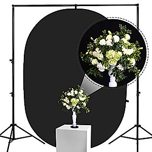 FOTOCREAT-5x6.5ft(1.5x2m) Black/White Double-Sided Pop-Up Collapsible Backdrop -Reflector Photo Backdrop Background for Video & Photo