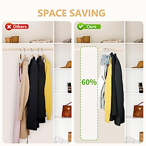 ManGotree Velvet Hangers with Cascade Hole, Non-Slip Rounded Clothes Hangers, Sturdy Felt Hangers, Space-Saving Suit Hangers for Sweaters, Pants, Dresses, Skirts, Coats (50 Pack, Blue)