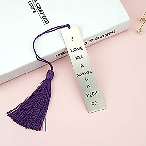 I Love You a Bushel and a Peck Bookmark Mothers Day Gifts from Daughter Gift Moon and Back Gift for Mom Stocking Stuffer Christmas Gift Monogrammed Gift (I Love You a Bushel and a Peck)