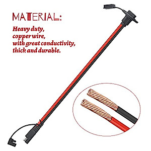 WMYCONGCONG 2 PCS SAE Power Socket Sidewall Port Connector 10AWG 23.62inch SAE Quick Disconnect Panel Mount Power Cable with Cap for Solar Generator Battery Charger