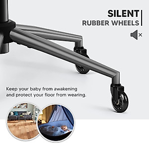 Ergonomic Mesh Office Chair - High Back Home Office Desk Chairs with Adjustable Headrest, 2D Flip-up Arms, Lumbar Support, Tilt Function and Rubber Wheels - Ergonomic Design for Back Pain,Gray