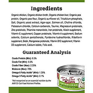 Tender & True Organic Chicken & Liver Recipe Canned Cat Food, 5.5 oz, Case of 24