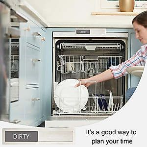 Clean Dirty Sign,Clean Dirty Stainless Steel Dishwasher Magnet Sign,Dish Wash Silder Sign Magnet for Kitchen,Kitchen Dishwasher Magnets Sign, No-Scratch Strong Magnets, Dirty Clean Dishwasher Magnet with 3 Double-Sided Stickers