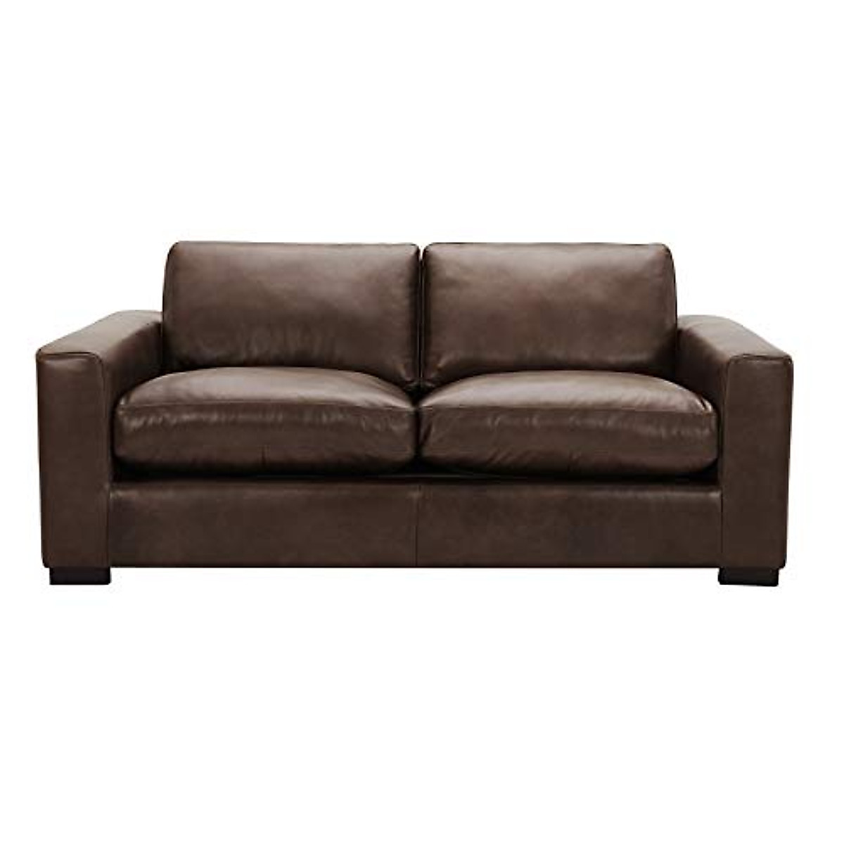 Amazon Brand - Stone & Beam Westview Extra-Deep Down-Filled Leather Sofa Couch, 89"W, Brown