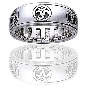 Sterling Silver OM or Aum Hindu Yoga Symbol Meditation Spin Ring Size 4(Sizes 4,5,6,7,8,9,10,11,12,13,14,15)