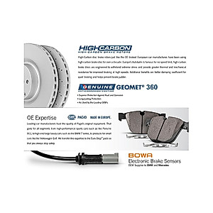 Power Stop ESK6660 Euro-Stop Front Brake Kit- Coated Brake Rotors & Ceramic Brake Pads For Land Rover Range Rover Sport 2010-2013 [Model Specific]