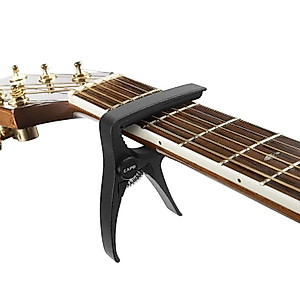 Capo for Banjo, Capo for Guitar, Electric Guitar Capo, Capo for Acoustic Guitar, Ukulele and Bass, Quick Release Capo for Banjo and Mandolin, Made of Ultra Lightweight Aluminum Alloy (Matte Black)