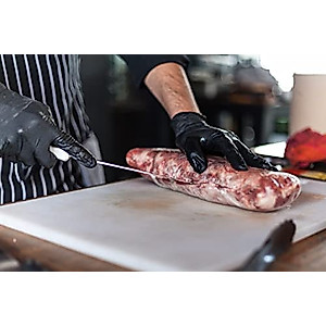 LavaLock Disposable Nitrile BBQ Gloves with Cotton Liners for Outdoor Cooking Grilling Smokers and Barbecue Competition, Chef or Kitchen use (Large 50 Count Black)