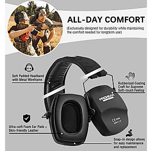 PROHEAR 016 & 030 Passive and Electronic with Bluetooth Shooting Ear Protection Safety Earmuffs, Slim Hearing Protector with Low-Profile