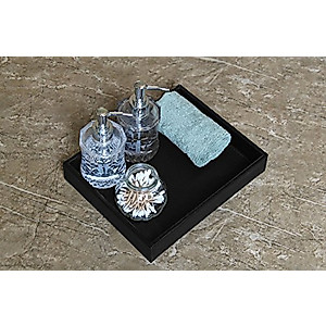 Vixdonos Valet Tray Nightstand Organizer,Leather Catchall Tray for Perfume,Jewelry,Key and Remote on Counter or Dresser(Black)