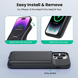 Battery Case for iPhone 14Plus/14Pro Max/13Pro Max, Powerful 8600mAh Portable Protective Charging Case,Rechargeable Extended Battery Charger Case for iPhone 13Pro Max, 14Pro Max and 14Plus (6.7 Inch)