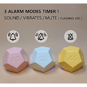 CreaViva Cube Timer, Pomodoro Timer, Rechargeable Small Cute Timer, Timer for Kids and Classroom, Kitchen Timer for Cooking, Workout & Study Countdown Timer, Time Management Timer (Honey Yellow)