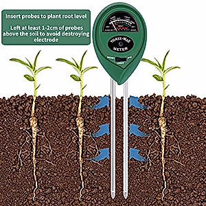 Soil PH Meter Soil Moisture Sensor 3-in-1 Soil Moisture/Light/pH Test Kit for Indoor/Outdoor Plants Care(No Battery Needed)