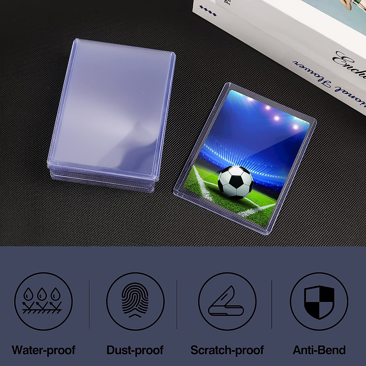 AmourPeng 125 ct Top loaders Cards Sleeves for Trading Cards, 125 Toploader and 200 Penny Sleeves Card Protectors Fit for Baseball, Sports Cards, MTG, YUGIOH Cards