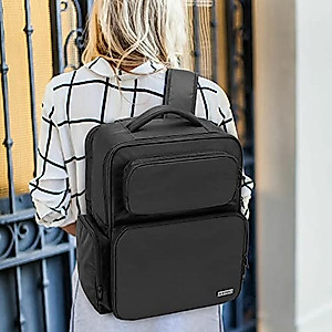 BAFASO Large Makeup Backpack, Makeup Bag with Sleeve for Laptop, Black