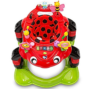 Delta Children Lil Play Station 4-in-1 Activity Walker - Rocker, Activity Center, Bouncer, Walker - Adjustable Seat Height - Fun Toys for Baby, Sadie the Ladybug