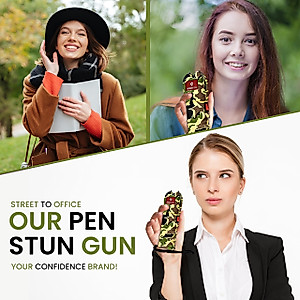 Avenger Defense Stun Gun for Self Defense - Protection Device for Women - Portable LED Flashlight (Chartreuse Green, Plastic)