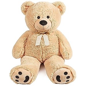 LotFancy Big Teddy Bear, 3 Feet Giant Teddy Bear Stuffed Animal, Large Bear Plush Toy with Big Footprints, 39 inch, Gift for Girls, Girlfriend, Wife on Birthday Valentine's Day