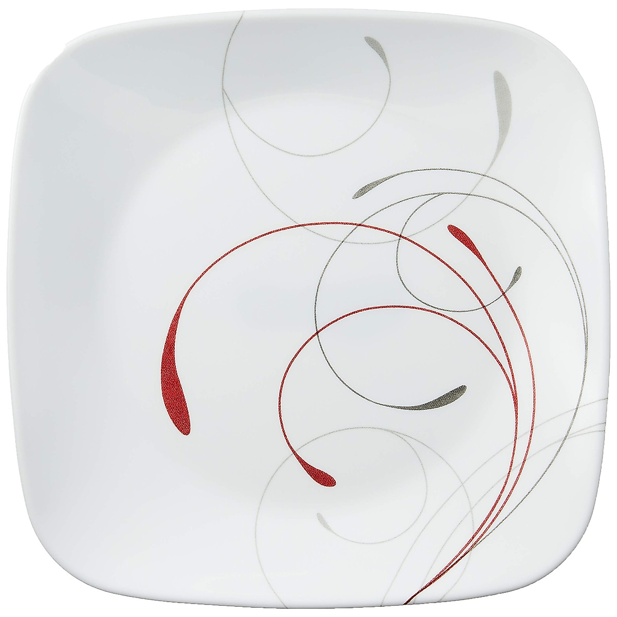 Corelle Vitrelle 6-Piece Salad Plate Set, Triple Layer Glass and Chip Resistant, Lightweight Square 8-1/2-Inch Plates Set, Splendor