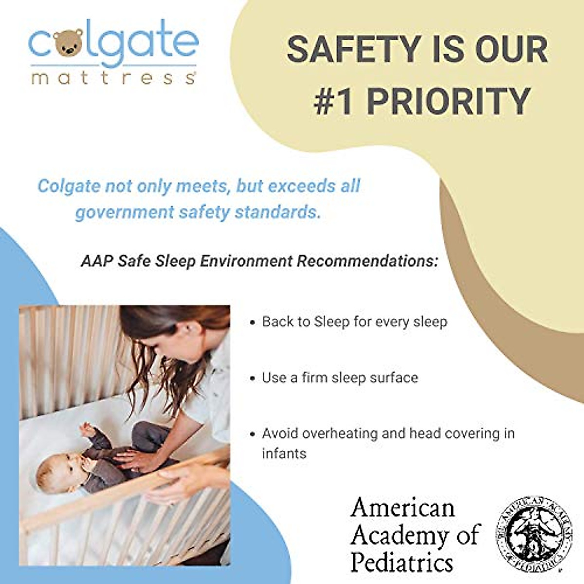 Colgate Mattress Ultra II - Orthopedic-Style Crib Mattress Featuring Multiple Side Vents for Breathability and Freshness with Springs and Waterproof Cover