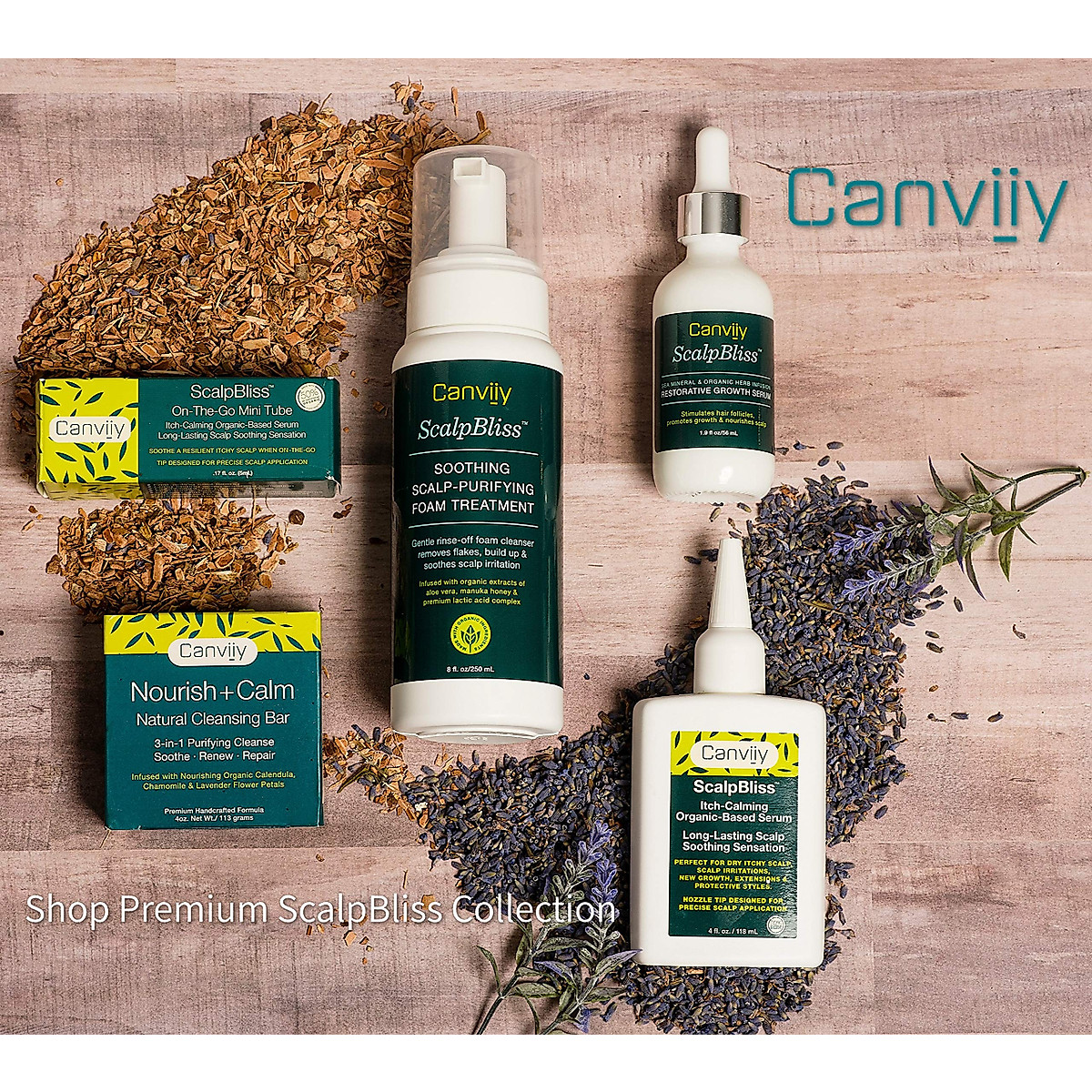 Canviiy ScalpBliss Itch-Calming Serum, Long-Lasting Soothing Scalp Moisturizer for Dry itchy Scalp, Enriched with Aloe Vera, Witch Hazel, Manuka Honey and Peppermint Oil (Organic Based)