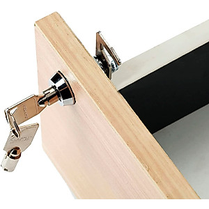 Cam Lock 5/8" Toolbox Lock 90 Degree, Tubular Lock with 2 Keyes, Cylinder Lock for File Cabinet and Mailbox use, Zinc Alloy