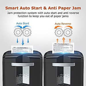 Bonsaii 16-Sheet Paper Shredder for Office, 40-Minute Home Office Heavy Duty Shredder, Crosscut Shredders for CD, Credit Card, Mails, Staple, Clip, with 4 Casters & 5.3 Gal Pullout Basket (C267-A)
