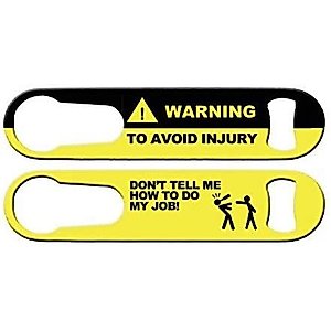 Warning PSR Professional Bartender Bottle Opener with Pour Spout Remover