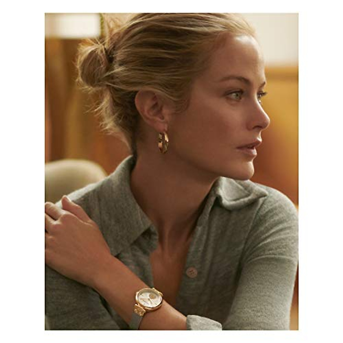 Anne Klein Women's AK/3001SVTT Premium Crystal Accented Two-Tone Mesh Bracelet Watch