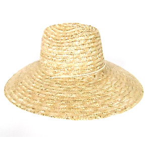 Wide Brim Shade Hat Universal Fit Beach Straw Hat Lifeguard Hat Tan