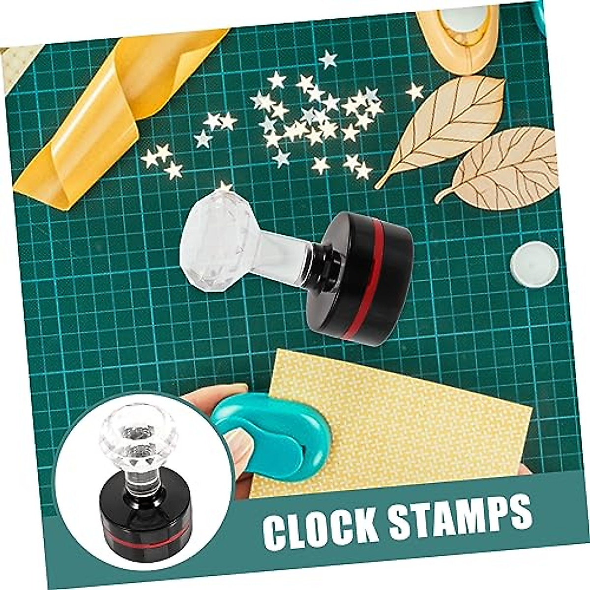 COHEALI 1 Set photosensitive Stamp Postage Stamps time Learning Stamper Teaching Clock Stamps Clock Seals Clock Learning Stamps Round Model Gift die Student Printing Ink