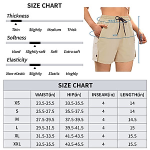 AFITNE Women's Hiking Shorts Quick Dry Lightweight Golf Active Water Shorts with Pockets for Summer Work Outdoor Camping Fishing Khaki M