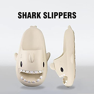 SAGUARO Cute Cartoon Shark Slippers Womens Quick Drying Non-Slip Slides Mens Bathroom Slippers Gym Slidess Soft Sole Open Toe House Slippers