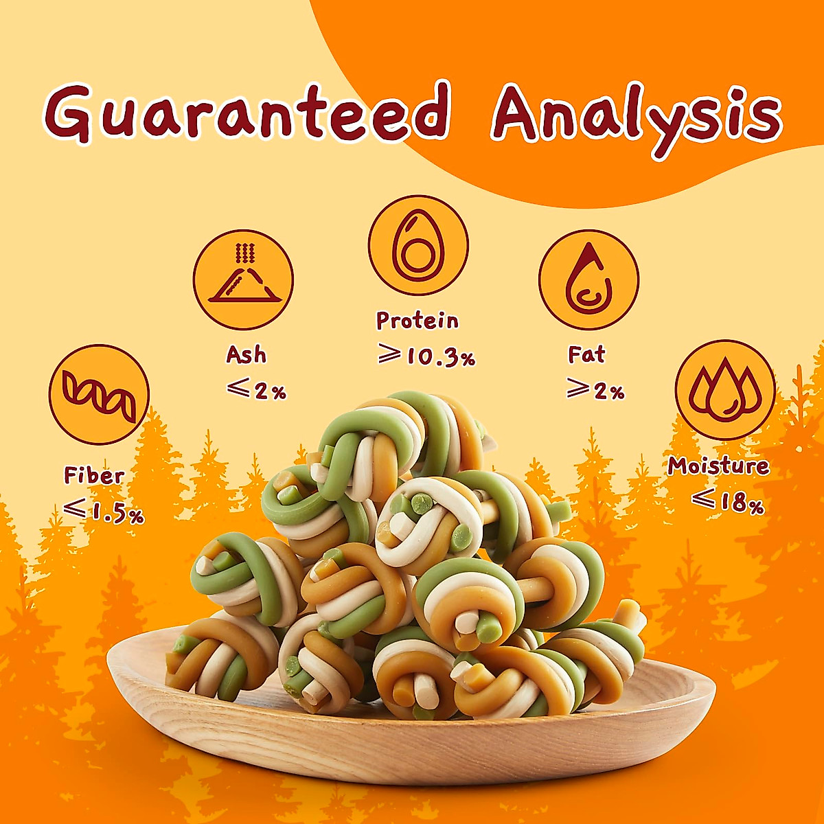 Jungle Calling Rawhide Free Dog Dental Treats, Triple Flavor Dental Chews for Dogs, Easy to Digest, Teeth Clean Dog Bones for Small Dogs, 10.6 oz