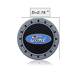 2Pcs Silicone Non-Slip Car Cup Holder Coasters Suitable for Ford 2017 2018 2019 2020 2021 2022 Mustang Explorer Edge Fusion F150 F250 F350 F450 F550 Car Interior Accessories (2.75 Inch)