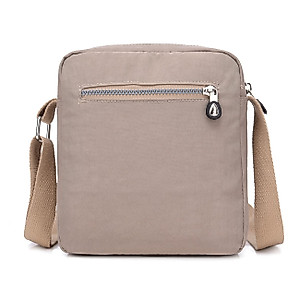 BEFUNIRISE Casual Nylon Crossbody Purse Bag Waterproof Lightweight Shoulder Bag for Women Handbag (Beige)