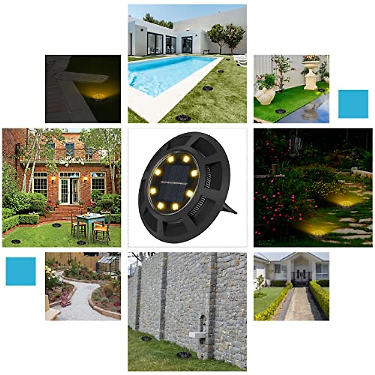 Suranew Solar Ground Lights, LED Solar Garden Lights,Outdoor Garden Waterproof Bright in-Ground Lights, Landscape Lights for Pathway,Yard,Deck,Lawn,Patio,Walkway