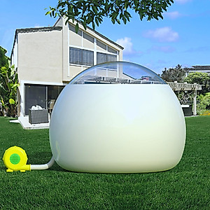 Inflatable Bubble House, 2~3 People Air Column Half-Transparent Tent for Camping, Blow up Dome Tent for Outdoor Stargazing, Music Festival, Family Day Party, Accommodate 1.8mx1.5m Bed