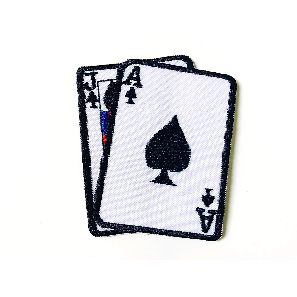 TH Blackjack Gamble Playing Card Game Logo Embroidered Applique Sew Iron on Patch for Hat Jackets Bags Jeans T-Shirt Backpacks Costume