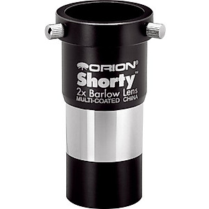 Orion 08711 Shorty 1.25-Inch 2x Barlow Lens (Black), Single