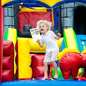 Nezyo 30 Count Bounce House Birthday Invitations Jumping Party Invitations Bounce Graduation Birthday Party Invite Card with 30 Castle Envelopes for Boy Girl Trampoline Jump Birthday Party(Pink)