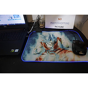RGB Blue Super Sayan god Gaming Mouse Pad Large Color LED Lighting Wired USB 13.8 x 9.8 Inches for Gamer