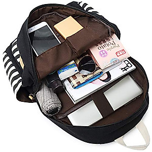 FLYMEI Cute Bookbags for Girls, Purple Canvas Backpack for Women, Teens Backpack for School, 15.6 Inch Laptop Backpack Lightweight Bookbag Casual Daypack for Travel